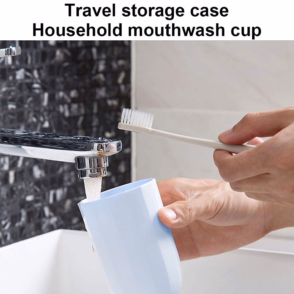 Heyoung Portable Travel Toothbrush Case,3 in 1 Toothpaste Travel Case Holder Hard Plastic Tooth Brush Container Toothbrush Storage Box for Travel,Business,Home,Camping, School Supplies (Blue)