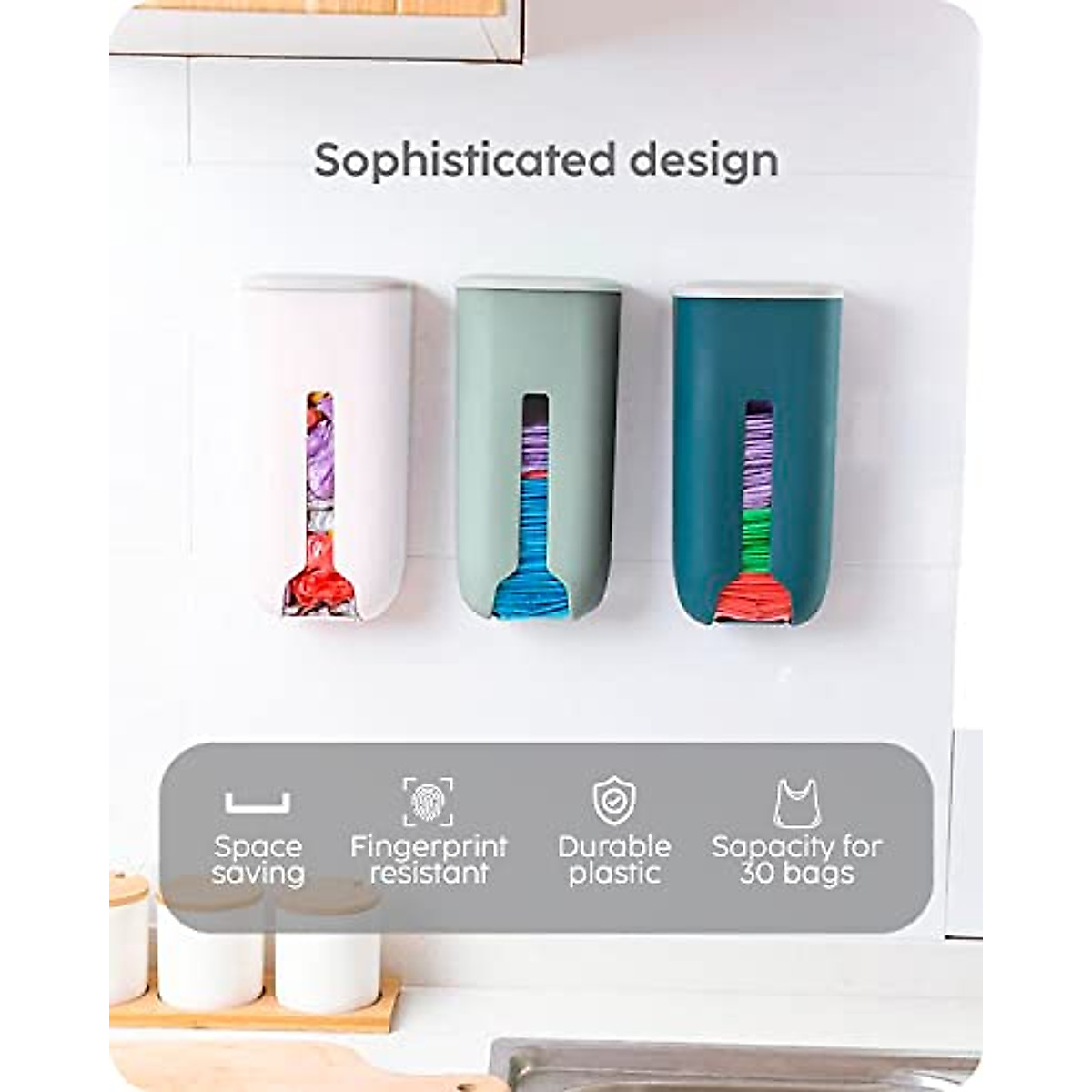 Shopigo Grocery Bag (Green) Storage Holder Plastic Bags Dispenser Organizer for Kitchen Easy Wall Mount Grocery Bag Dispenser