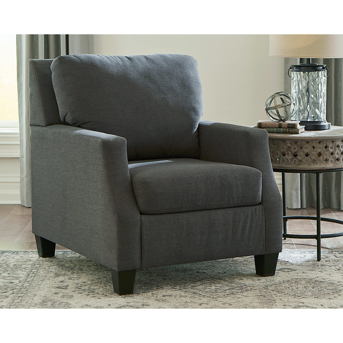 Signature Design by Ashley Bayonne Modern Arm Chair, Dark Gray