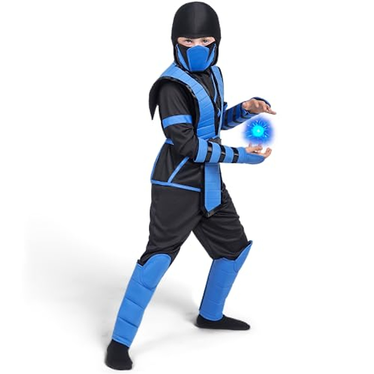 Spooktacular Creations Blue Ninja Costume for Kids, Ninja Costume for Toddler Boys Halloween Dress Up, Role Play (Small(5-7yr))
