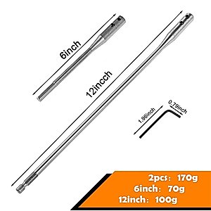 4PCS Drill Bit Extension Set, 1/4 Hex Shank Quick Change Spade Drill Bit Extension 6" and 12" Wood Spade Drill Bit Extension with 2 Keys Spade Bit Extension Set