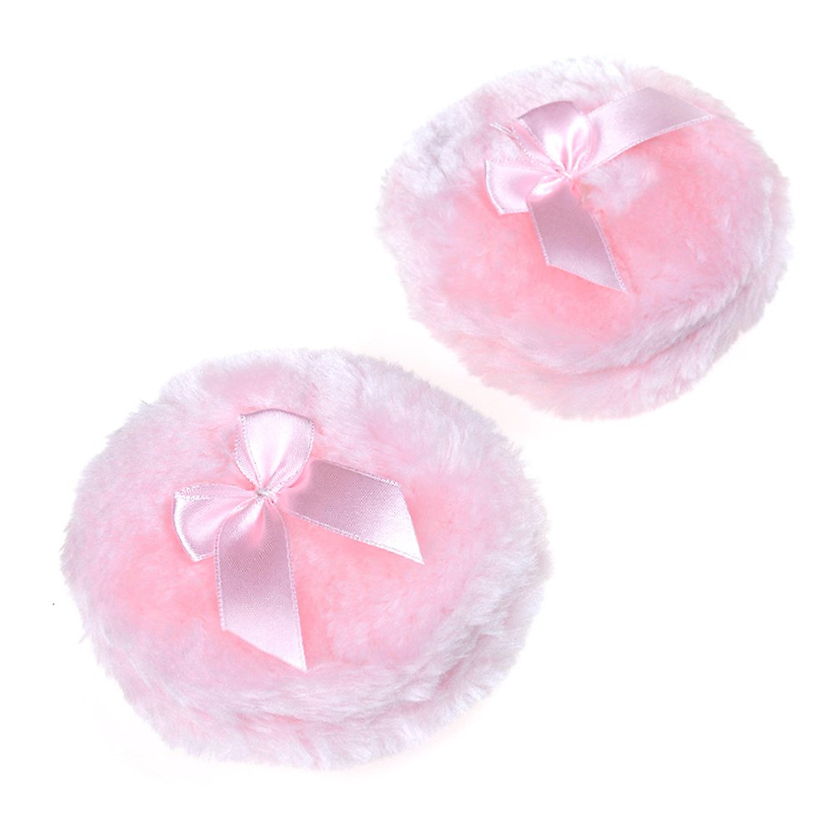 4 Pcs Large Size Ultra Soft Plush Baby Fluffy Powder Puff Comfortable Toddler Body Dusting Powder Puffs Talcum Powders Puff with Cute Bowknot,3.9 Inch (Pink) BY DINGJIN