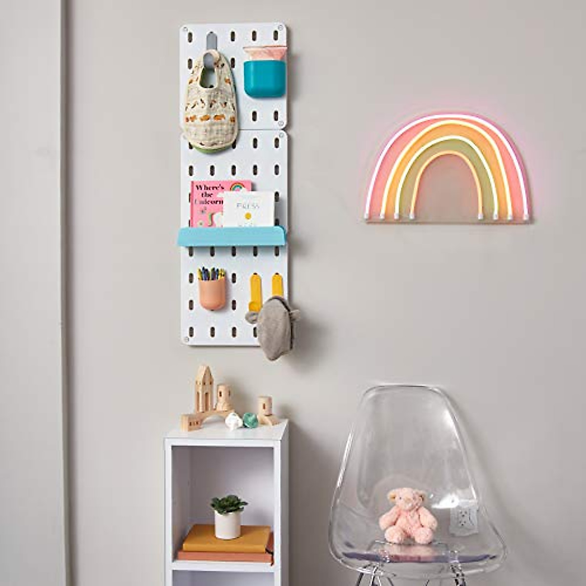 iDesign Cade BPA-Free Plastic Modular Hanging Pegboard Organizer Storage Bin, 5.04" x 3.04" x 4", Teal