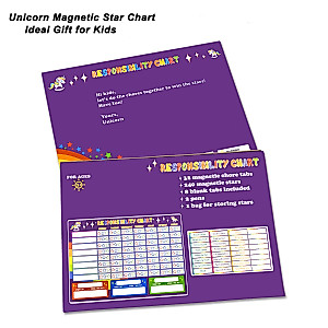 Chore Chart for Kids, USFY Strong Magnetic Dry Erase Responsibility Chart for Multiple Kids, Good Behavior Reward Chart for Wall or Refrigerator at Home(Purple)