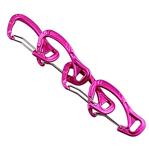 CRAZY SHARK 6PCS Fishing Aluminum Alloy Carabiner Keychain Outdoor Camping Climbing Snap Clip Lock Buckle Hook Fishing Tool（Pink）