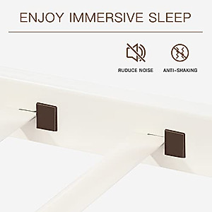 ikalido Metal Loft Bed Twin Size, Multifunctional Twin Bed with Safety Guard & Removable Ladder, Space-Saving/Noise Free/No Box Spring Needed/Matte White