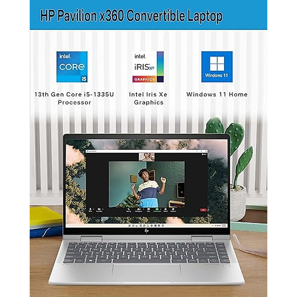 HP Envy 2 in 1 Touch Screen Laptop 2023 Newest, 14" FHD IPS Touchscreen, Intel Core i5-1335U(10-core Up to 4.60 GHz), 8GB RAM, 512GB SSD, Intel Iris Xe Graphics, Wi-Fi 6E, Fingerprint, Win 11 Home