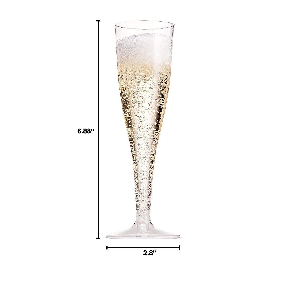 Munfix 100 Pack Plastic Champagne Flutes 5 Oz Clear Plastic Toasting Glasses Disposable Wedding Thanksgiving Party Cocktail Cups
