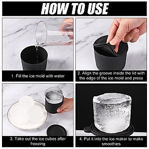 4PCS Ice Molds Replacement for Kitchenaid, Reusable Silicone Ice Molds with Lids Replacement Compatible with Ice Shaver Machine Accessories Easy to Clean