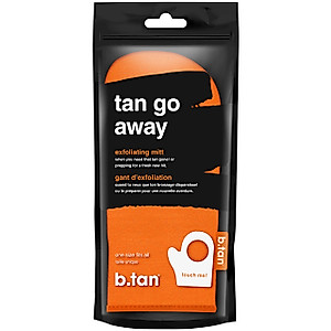 b.tan Exfoliating Mitt | Tan Go Away - Helps Your New Self Tanner Go on More Smooth, Even & Last Longer. Smooths Out Skin, Removes Dead Skin Cells - All to Keep You Looking Fierce and Your Tan Fresh