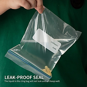 ARCLIBER Food Storage Bags Resealable Plastic Bags,Clear Durable Food Grade Zipper Bags Fresh and Refrigerated Moisture-Proof Storage 10.55 x 14 Inch,L