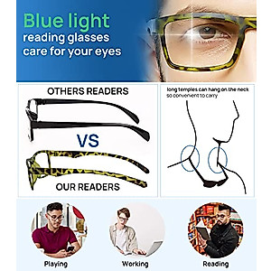 OCCI CHIARI Blue Light Blocking Glasses for Men Readers 0 1.0 1.25 1.5 2 2.25 2.5 3 3.5 4.0 5.0 6.0 ( Green Demi , 2.25 )