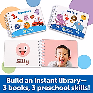 Learning Resources Skill Builders! Preschool Flipbooks -3 Pieces, Ages 3+, Preschool Learning Activities, ABC and Numbers for Toddlers, Activity Book