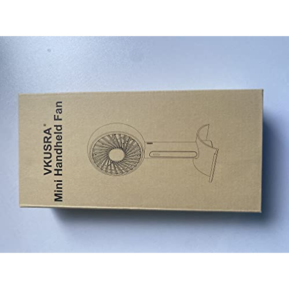 VKUSRA Handheld Fan, Mini Hand Held Fan with Base,Personal Small Battery Operated Portable Hand Fan with 4 Speeds,USB Rechargeable Makeup Desk Fan for Travel Outdoor Office-Black