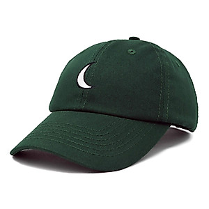 DALIX Waning Crescent Moon Hat Mens Womens Astrology Baseball Cap Dark Green