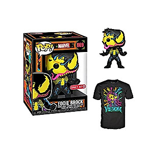 Black Light Venom (Eddie Brock) Funko Pop &Tee Size Large