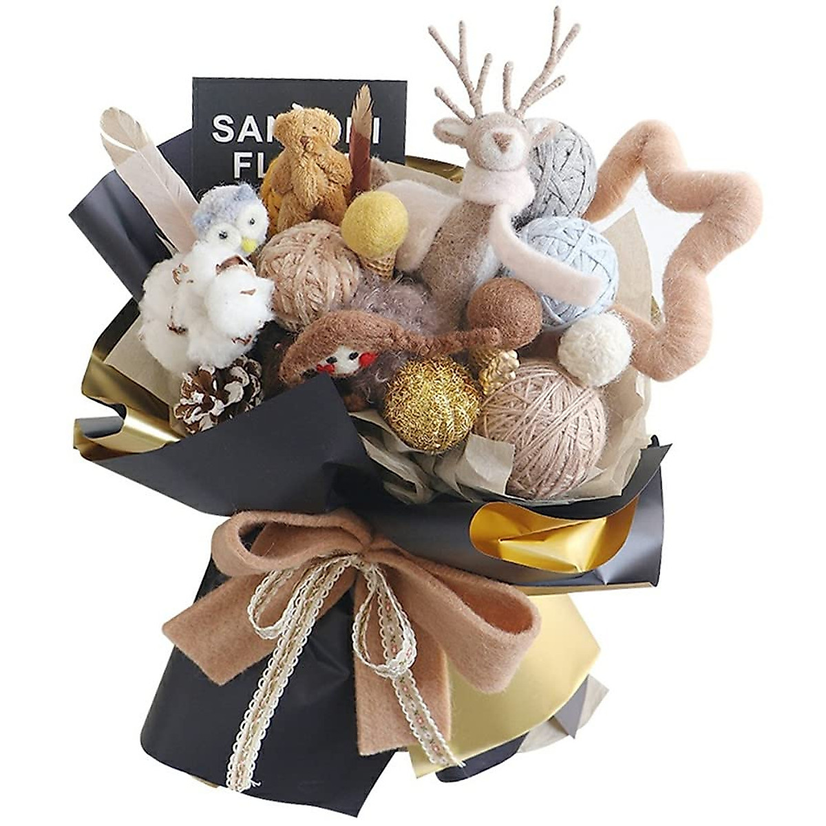 NatureMan 20 Sheets two-color Double Sided Flower Wrapping Paper,Florist Bouquet Supplies,Waterproof Floral Wrapping Paper,DIY Crafts,Gift Packaging or Gift Box Packaging Paper22.8X22.8 Inch (Black)