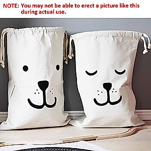 Lependor Kids Toy Canvas Duffle Storage Carry Heavy Duty Basket Laundry Bag Reusable Wall Delicates with Drawstring Pouch Christmas Gift for Travel, Ladies Sweater (Smile,18" x 26")