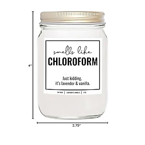 YouNique Designs Smells Like Chloroform Scented Candle, 8 Oz, True Crime Gifts for Women, Serial Killer Gifts for Women, Crime Junkie Merch, All Natural Soy Vegan Candles (Lavender & Vanilla)