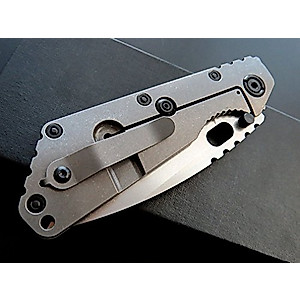 Eafengrow EF225 Pocket Knife Hunting Knives D2 Blade Titanium Handle with Clip EDC Tools Working Camping Knife(gray)