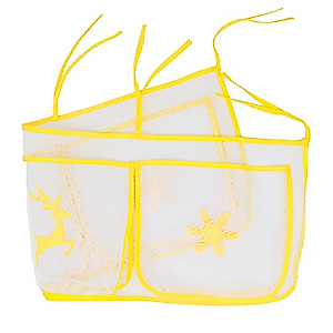 Nylon Mesh Cloth Baby Bedside Hanging Storage Bag, 3 Pockets Baby Crib Storage Bag, Baby Clothes Hanging Diaper Organizer for Baby Cribs and Toys