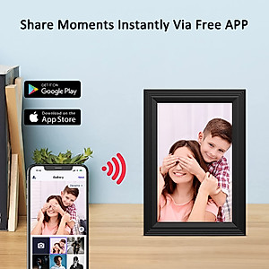 Mvgges Digital Picture Frame 10.1 Inch WiFi Digital Photo Frame, 16GB Storage, Auto-Rotate, IPS Touch Screen, Wall-mountable, Share Photos and Videos Instantly via Free App from Anywhere