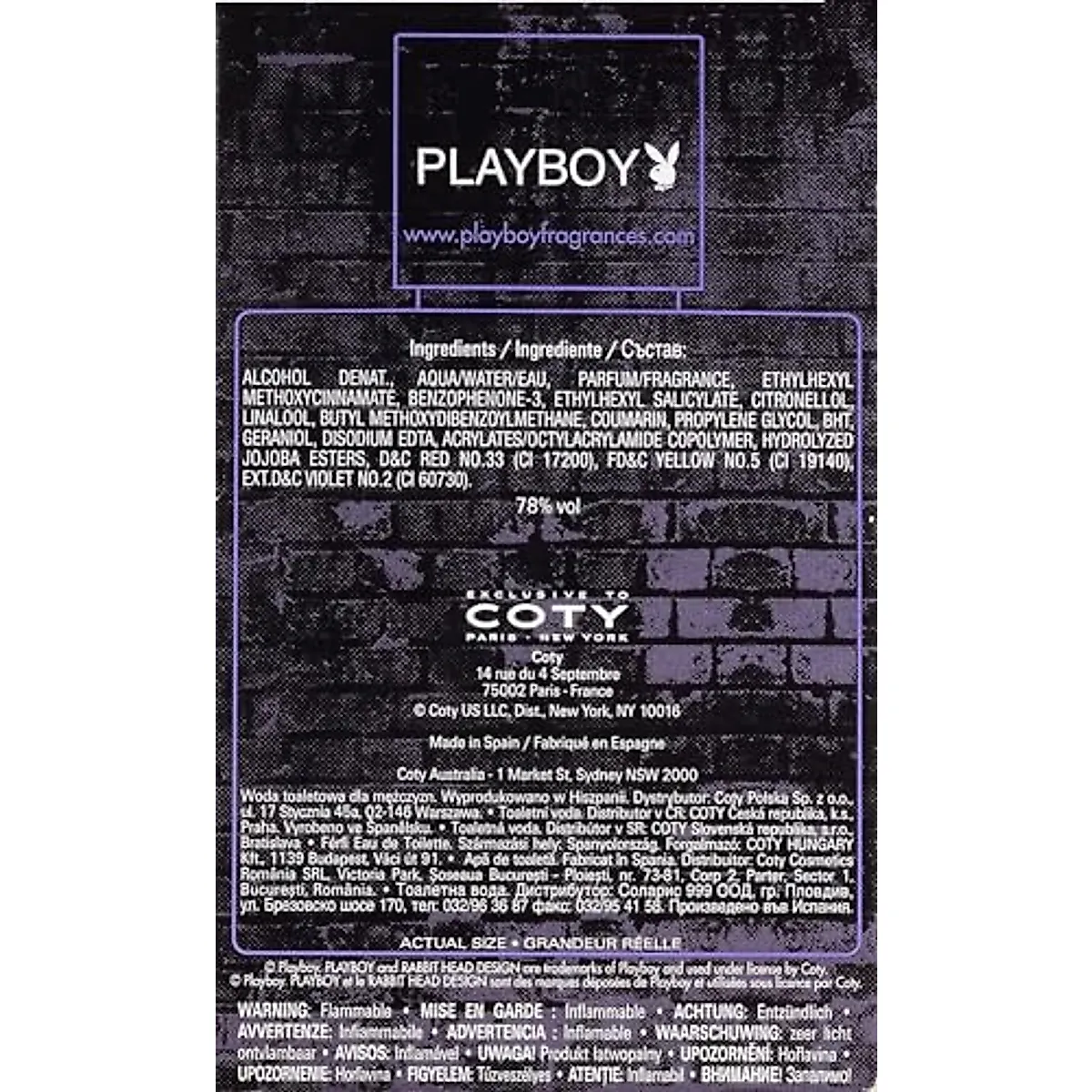 Playboy Fragrances New York Eau De Toilette Spray for Men, 1.7 Ounce