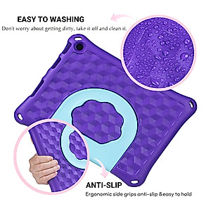 10in Tablet Case for Kids(2021 Release 11th Generation),OQDDQO iPad Light Weight Anti Slip Shockproof Kids Friendly Case for 10 inch Tablet (Purple1)