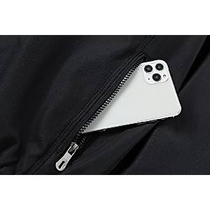 URBANFIND Men's Sports Shell Jacket Lightweight Windbreaker Outdoor Recreation Coat US L Black