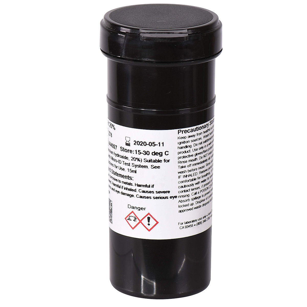 Potassium Hydroxide, 20% KOH, for Skin Fungal Preps, 15ml Dropper Vial, by Hardy Diagnostics