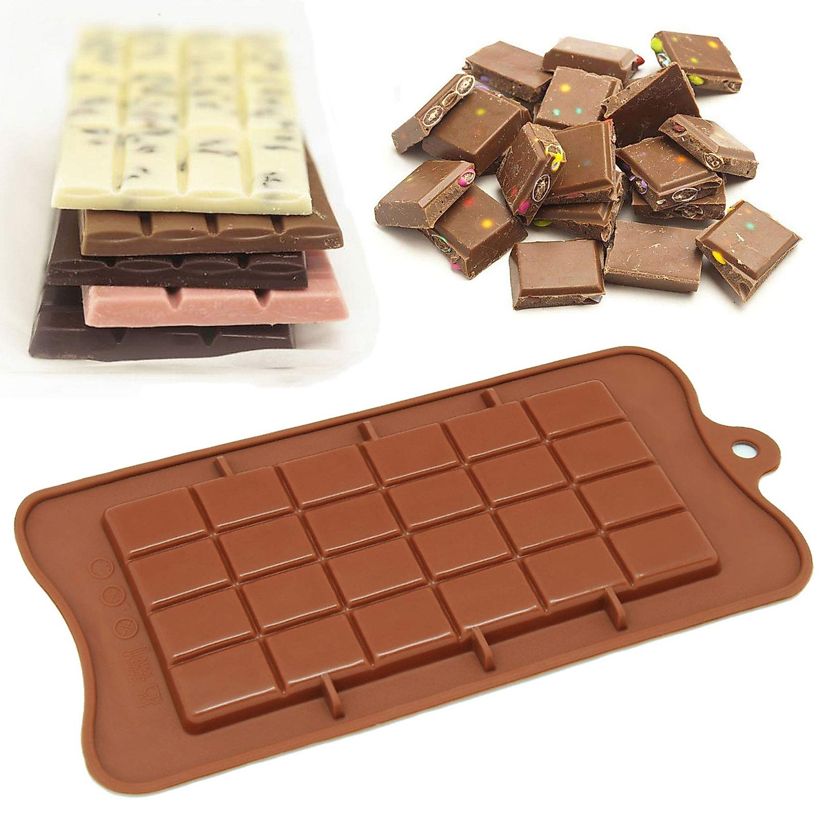 V-fox Silicone Break-Apart Chocolate, Protein and Energy Bar Molds (Set of 2)