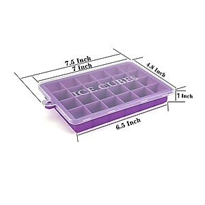 TAO CICADA Ice Cube Tray, 3 Pack Silicone Ice Cube Molds, Silicone Ice Cube Trays, Silicone Ice Trays, Easier to Release, BPA Free for Alcohol/Coffee/Beverages (Pink, Light blue, Purple)