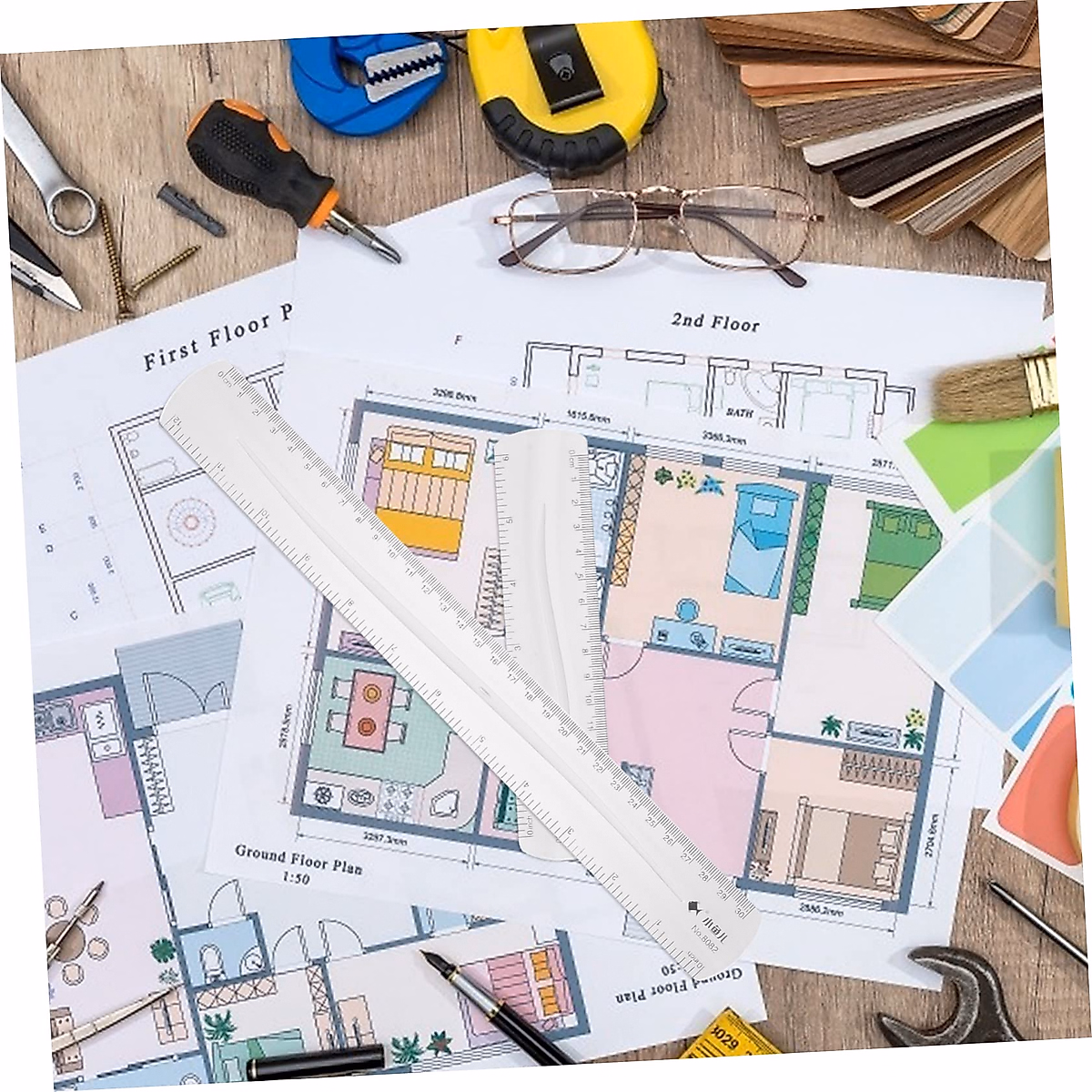 SEWACC 3Pcs Color Changing Flexible Rulers 15cm + 30cm + 20cm Measurement Tools for Students Random Colors Soft and Bendable Rulers for School and Office Use