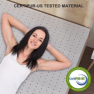 Maxzzz 4 Inch Mattress Topper Full Size, Firm Memory Foam Bed Mattress Topper, Ventilated Mattress Pad CertiPUR-US Certified Plush