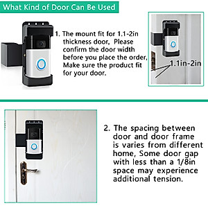 Video Doorbell Holder for Apartment Door, No-Drill, Anti-Theft, Camera Holder Mount for Home Rentals Office