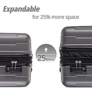 Merax Luggage Sets 2 piece Carry on Luggage Suitcase Sets of 2, Hard Case Luggage Expandable with Spinner Wheels (Black 2-Piece (20/24))