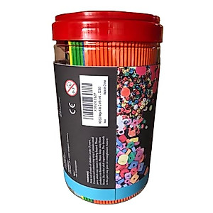 MOISO Kids Crafts and Art Supplies Jar Kit - 550+ Piece Set - Plus Glitter Glue, Construction Paper, Colored Popsicle Sticks, Eyes, Pipe Cleaners