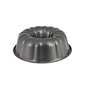 Chicago Metallic Nonstick Fluted Cake Pan, Perfect for Bundt cakes, monkey breads, casseroles, lasagnas, and more! 10-Inch, Gray