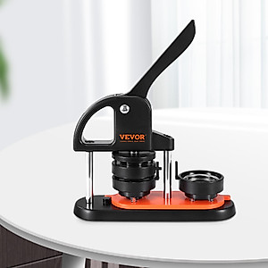 VEVOR Button Maker Machine, 2.25 inch/58mm Pin Maker with 100pcs Button Parts, Button Maker with Panda Magic Book, Ergonomic Arc Handle Punch Press Kit, for Children DIY Gifts and Christmas