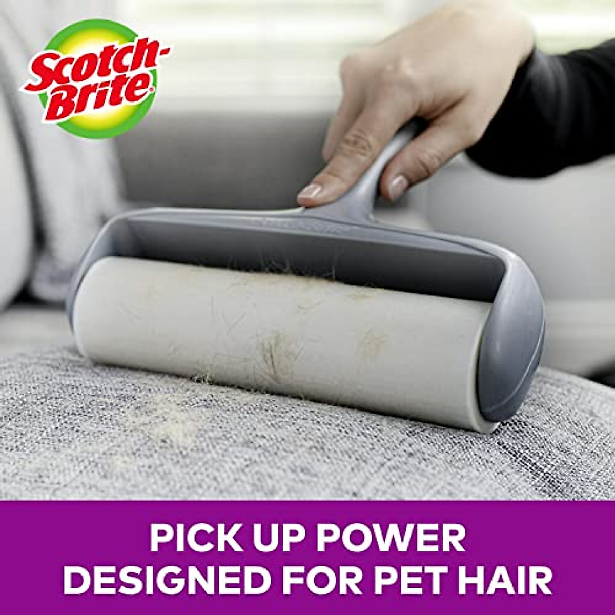 Scotch-Brite Pet Extra Sticky Large Surface Roller, Designed for Pet Hair (60 Sheets) + Scotch-Brite 50% Stickier Large Surface Roller Refill, 60 Sheets (Pack of 4), 240 Sheets Total