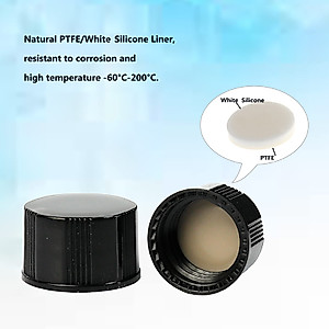 ALWSCI 144 PCS 1 Dram (4 ml) Clear Borosilicate Glass Liquid Empty Sample Vials, 15 mm Diameter x 45 mm Length, 13-425 Black Screw Caps with Natural PTFE/White Silicone Liner