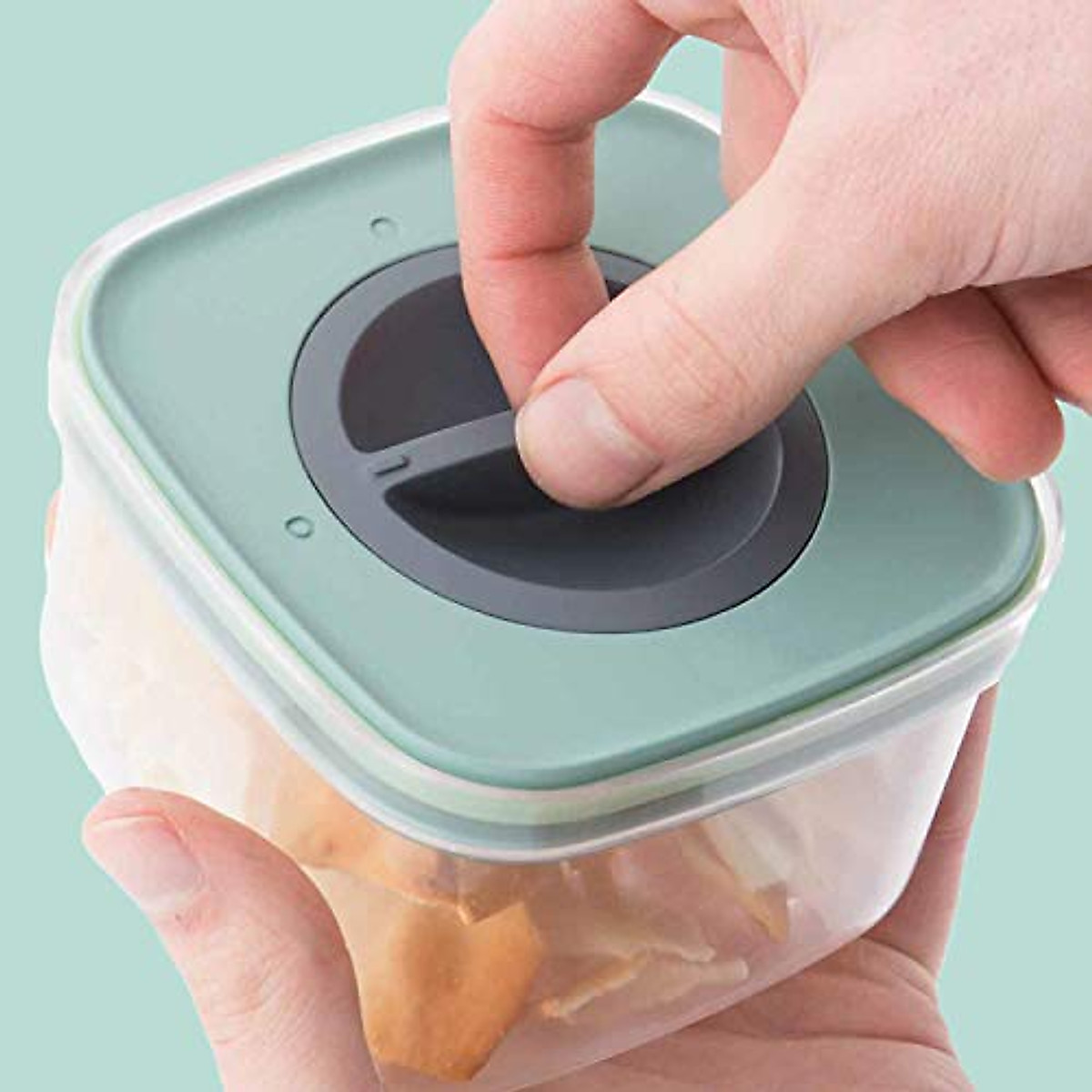 BergHOFF LEO 5Pc PP Smart Seal Food Containers Set Square Green Leakproof Airtight Twist-lock System