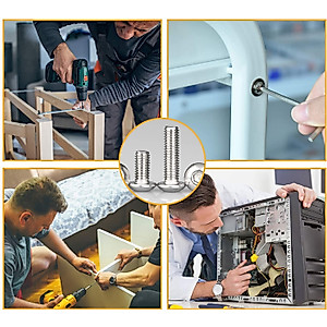 Elantek #2-56 UNC 304-Stainless Steel Button Head Hex Socket Cap Bolts Screws Nuts Assortment Kit