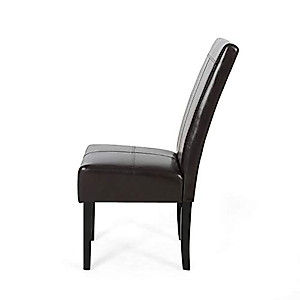Christopher Knight Home Emilia Chocolate Brown Leather Dining Chairs (Set of 2)
