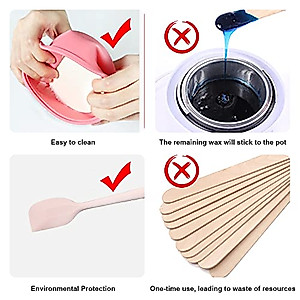 2 PCS Silicone Wax Warmer Liner Nonstick Wax Pot Replacement Wax Warmer Liner Bowl with Wax Spatula, Heat Safe,Easy Clean,Reusable & Foldable Waxing Liner for All Kinds of 16oz Wax Heater Machine