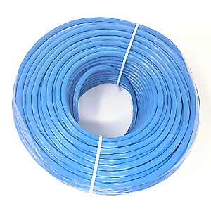 Micro Connectors, 250 Feet CAT 6A Solid STP Bulk Ethernet Cable Blue