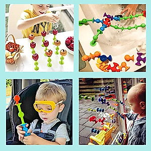 48 Piece Suction Cup Toys Construction Set, Silicone Building Blocks DIY Blocks Toys - Darts Sucker Toys are Fun Bath Toys,Sensory Toy for Toddlers 3 Year Old Boys and Girls