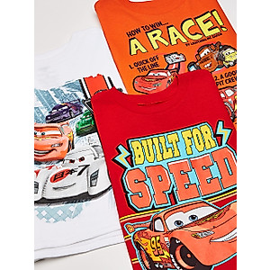 Disney Boys' Toddler Cars Three-Pack T-Shirt, Multicolor, 5 T