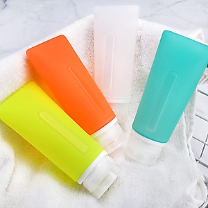 Cehomi Travel Essentials | Travel Size Toiletries Bottles - 4 Pack 3oz BPA Free Travel Shampoo and Conditioner Containers, Leak Proof Refillable Travel Accessories