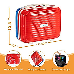 POPYOLA 109-Piece Deluxe Art Set in a Carring Luggage Case Drawing Painting Kit, Creative Gift Box for Kids Teens Adults Artist Beginners, Art Kit, Art Supplies